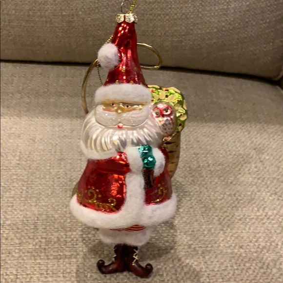 Silvestri | Holiday | Boho Santa Blown Glass Christmas Ornament | Poshmark